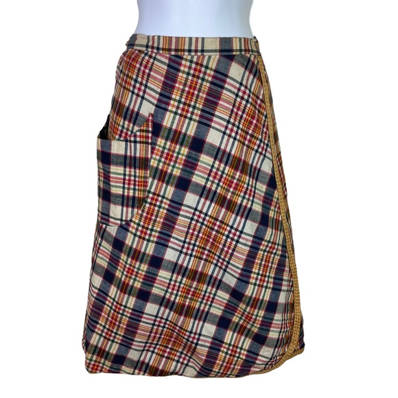 Vintage | Skirts | Vintage Florence Walsh Cotton Plaid Wrap Skirt Woven ...
